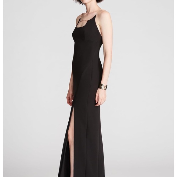 H by Halston | Dresses | Nwt 495 Halston Alli Elegant Black Evening ...